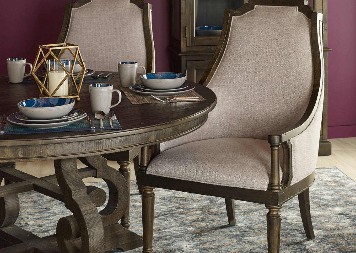 Churchill Dining Table RND 60"- Carob | Urban Barn