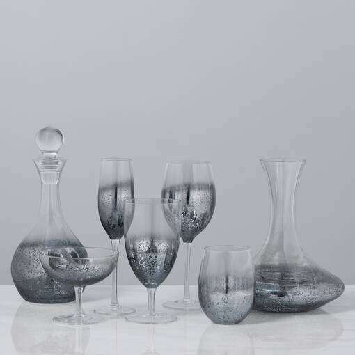 Shimmer Glassware Silver Grey