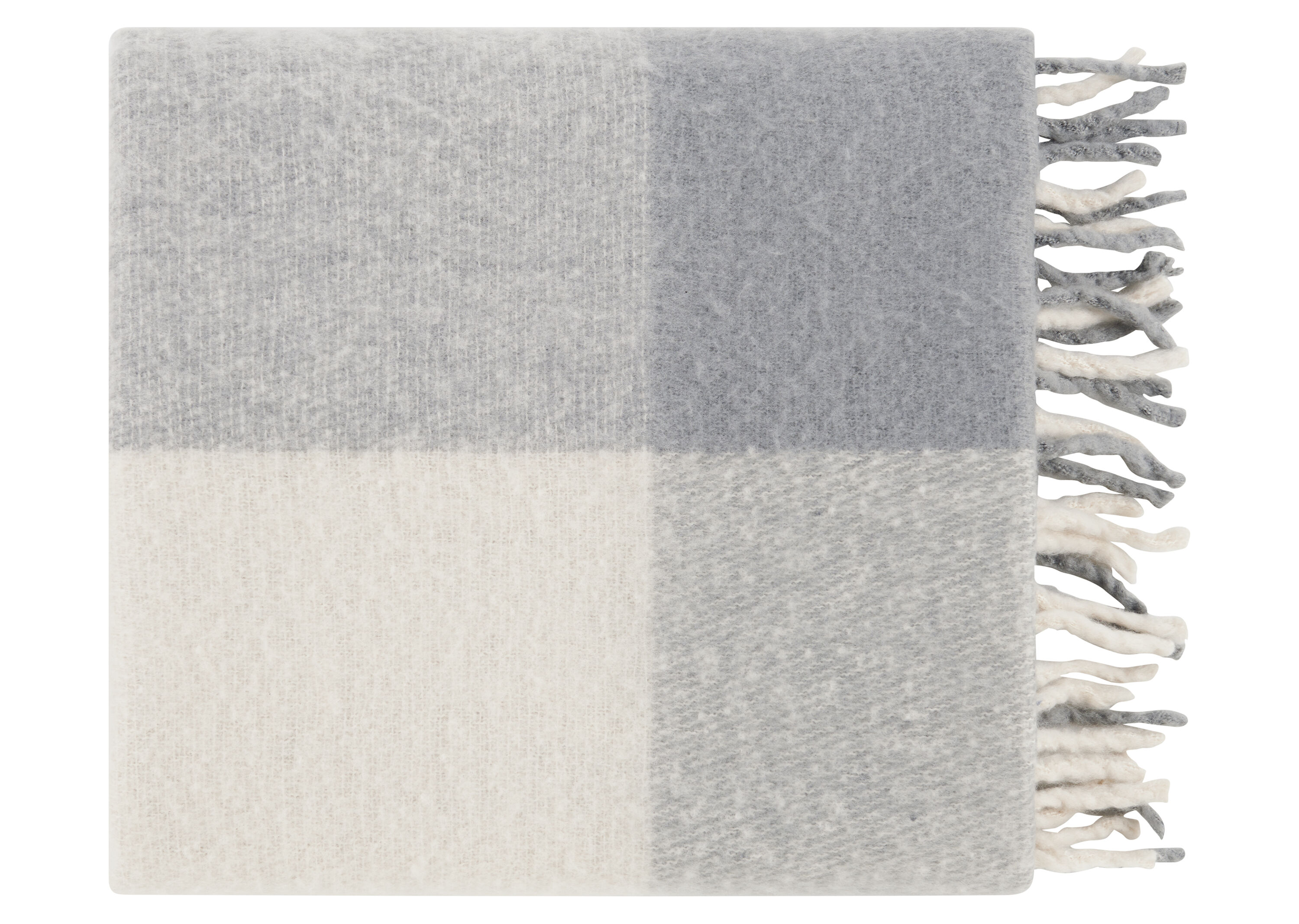 Kennedy Plaid Throw Natural/Grey | Natural/Grey | Urban Barn