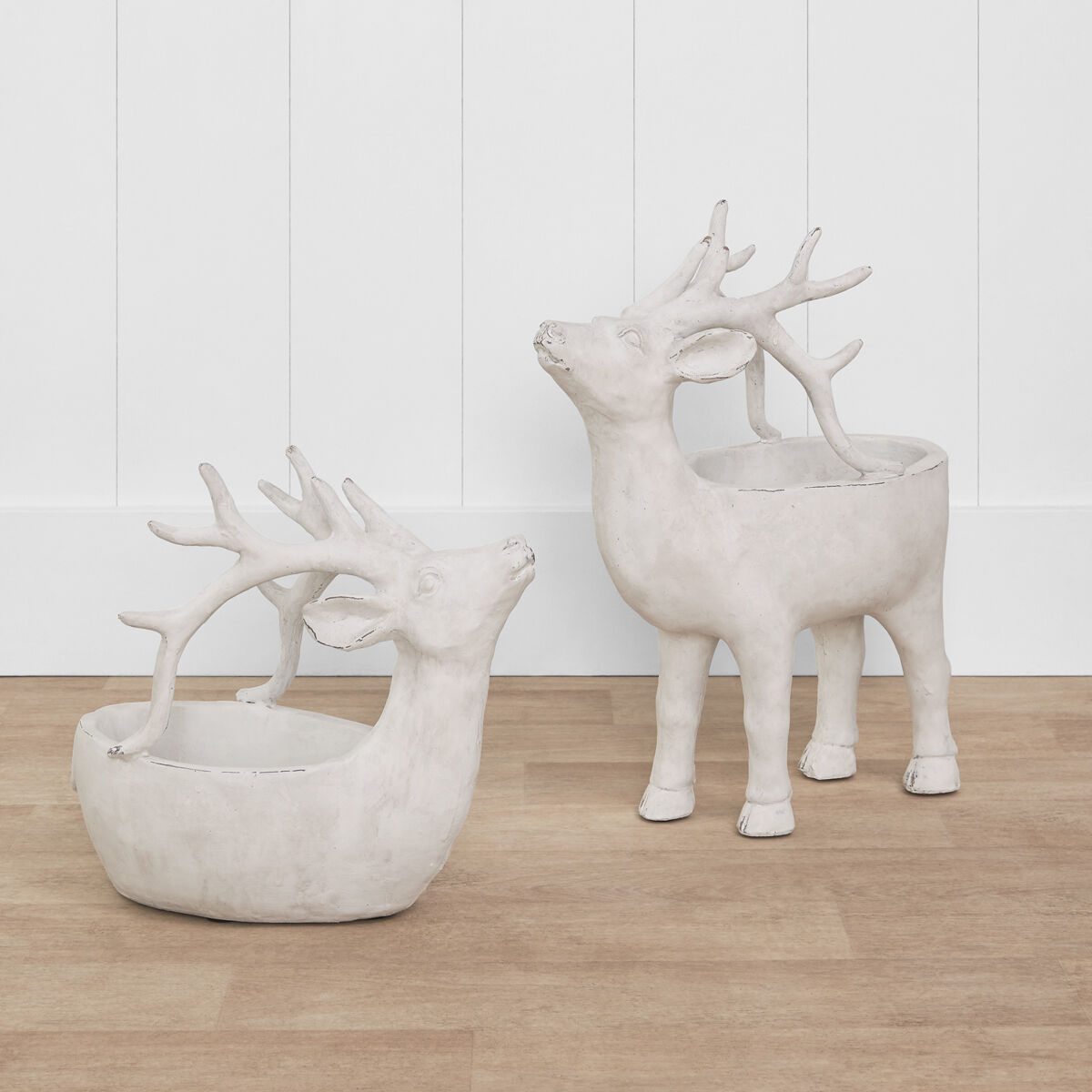 Dakota Reindeer Planters -White | Urban Barn