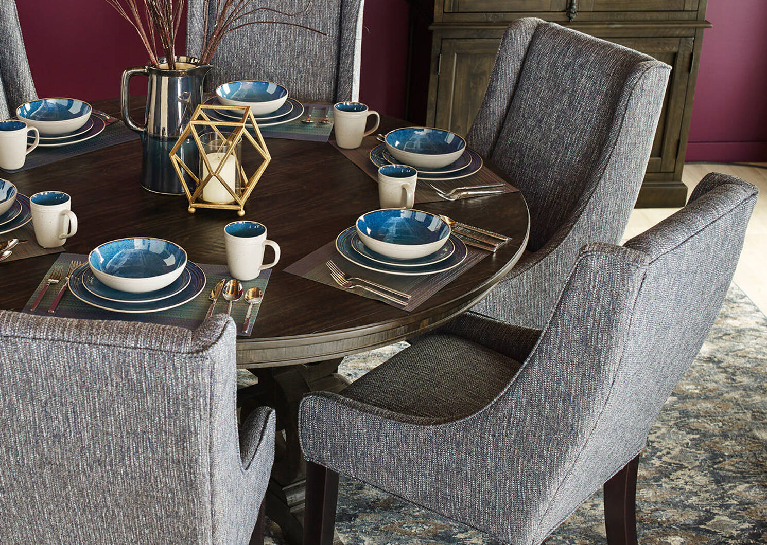 Churchill Dining Table RND 60"- Carob | Urban Barn