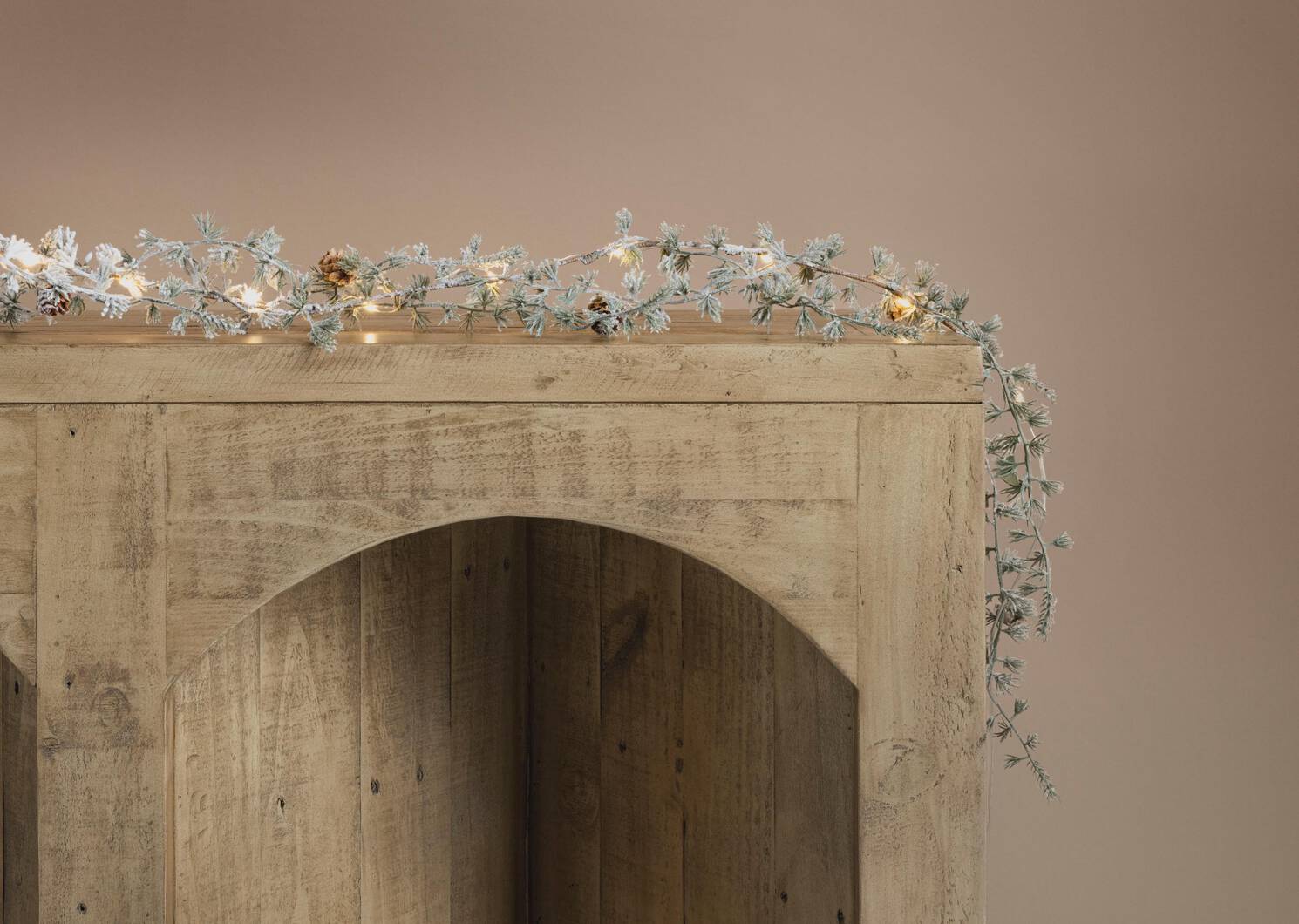 Snowy Pine LED Garland | Urban Barn